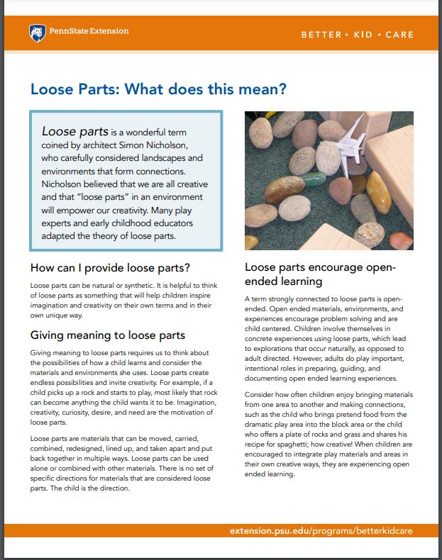 Loose parts: What does this mean? | Town Square