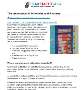 The importance of schedules and routines | Town Square